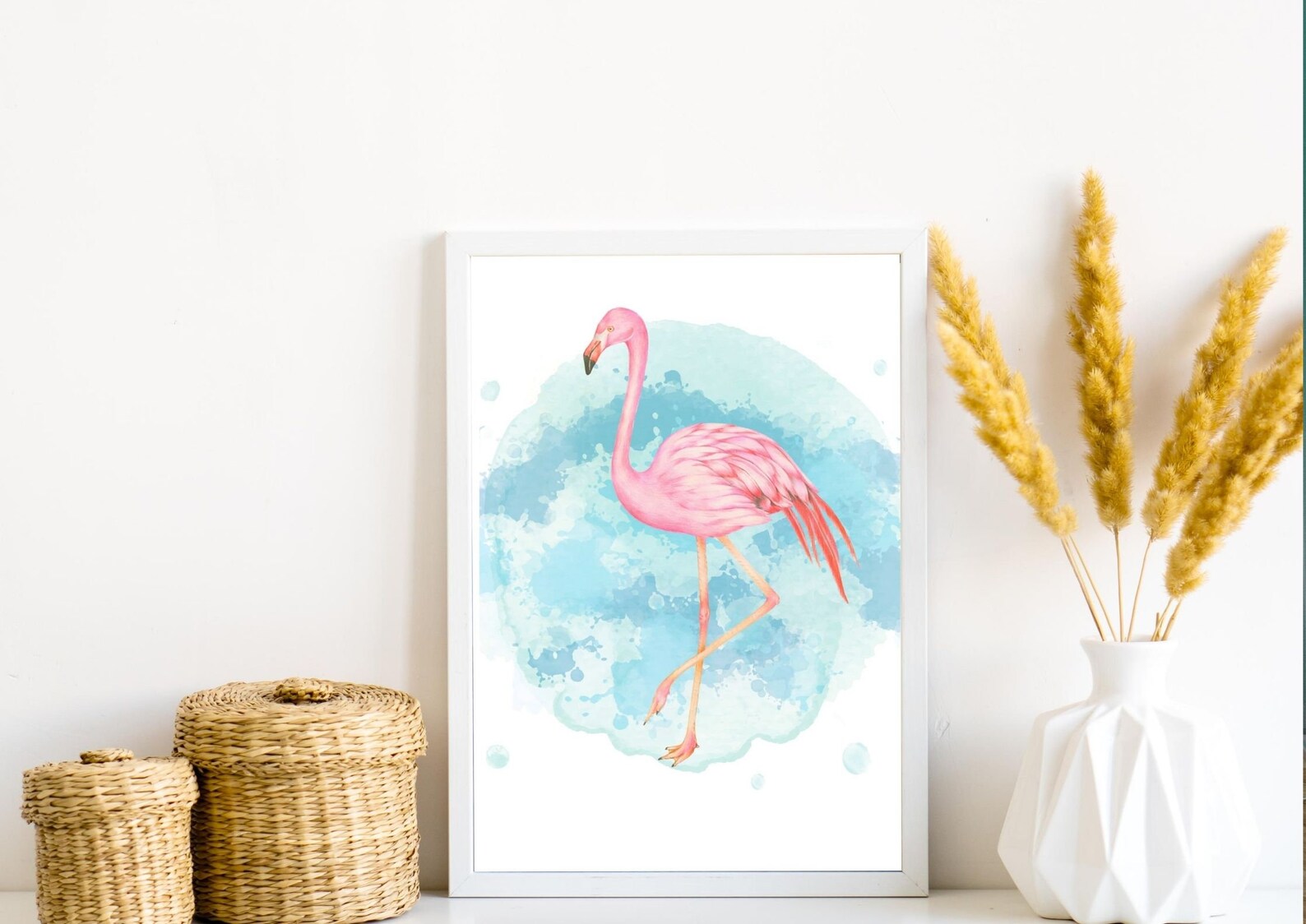 Flamingo Print Watercolour Digital Download Print Poster Decor Art Pink ...