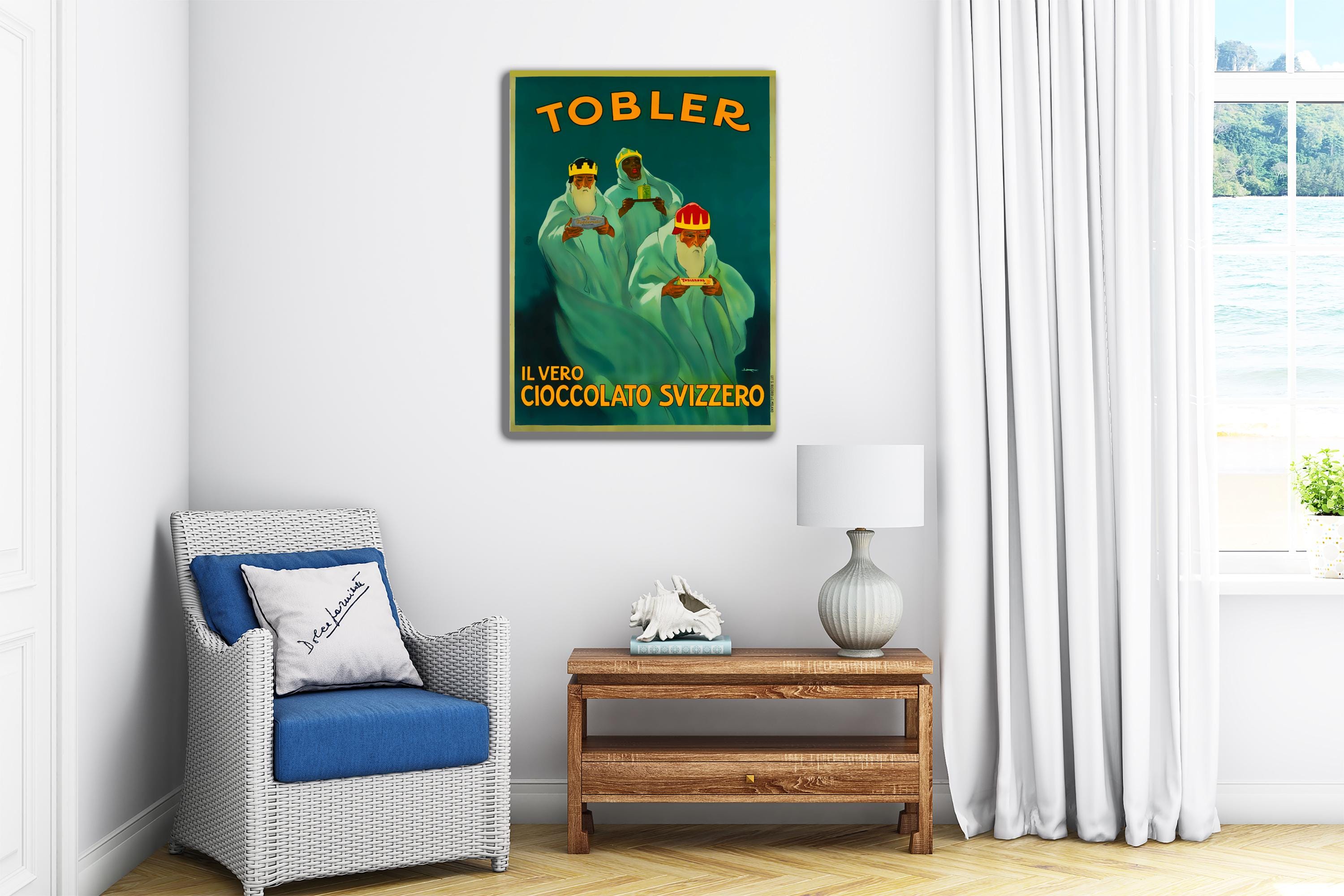 Chocolate Poster, Vintage Swiss Chocolate Poster Print for Tobler, Food ...