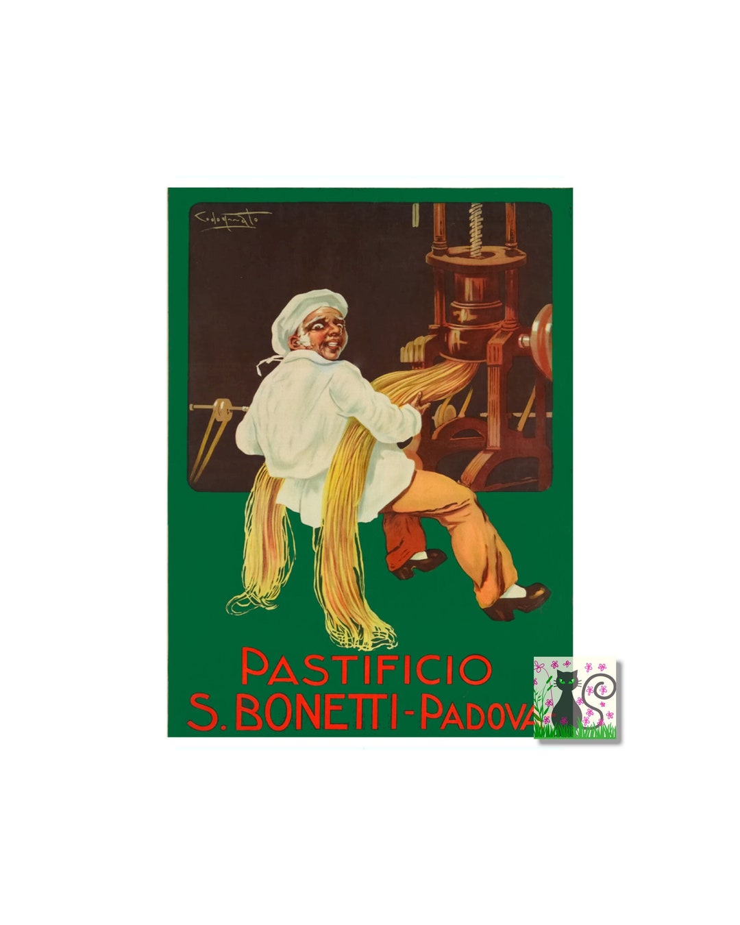 Italian Pasta Advert, Spaghetti Poster, Italian Vintage Food & Drink ...