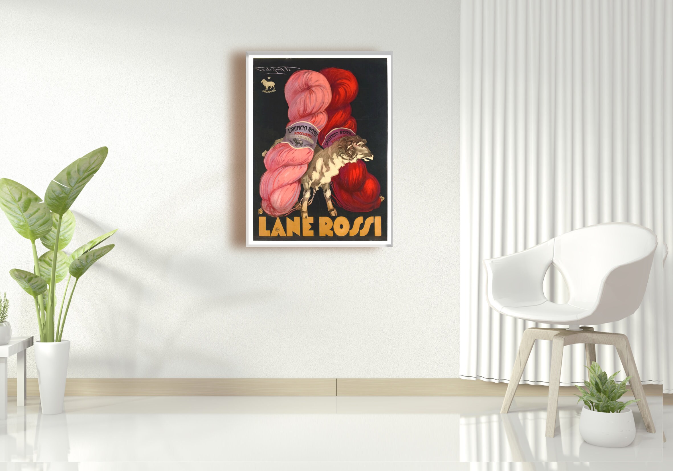 Vintage Yarn Poster, Knitting Wall Art, Lane Rossi, Fibre Arts Print ...