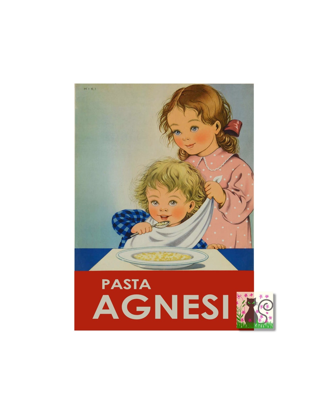 Vintage Pasta Ad Italian Vintage Food & Drink Poster, Restaurant Bar ...