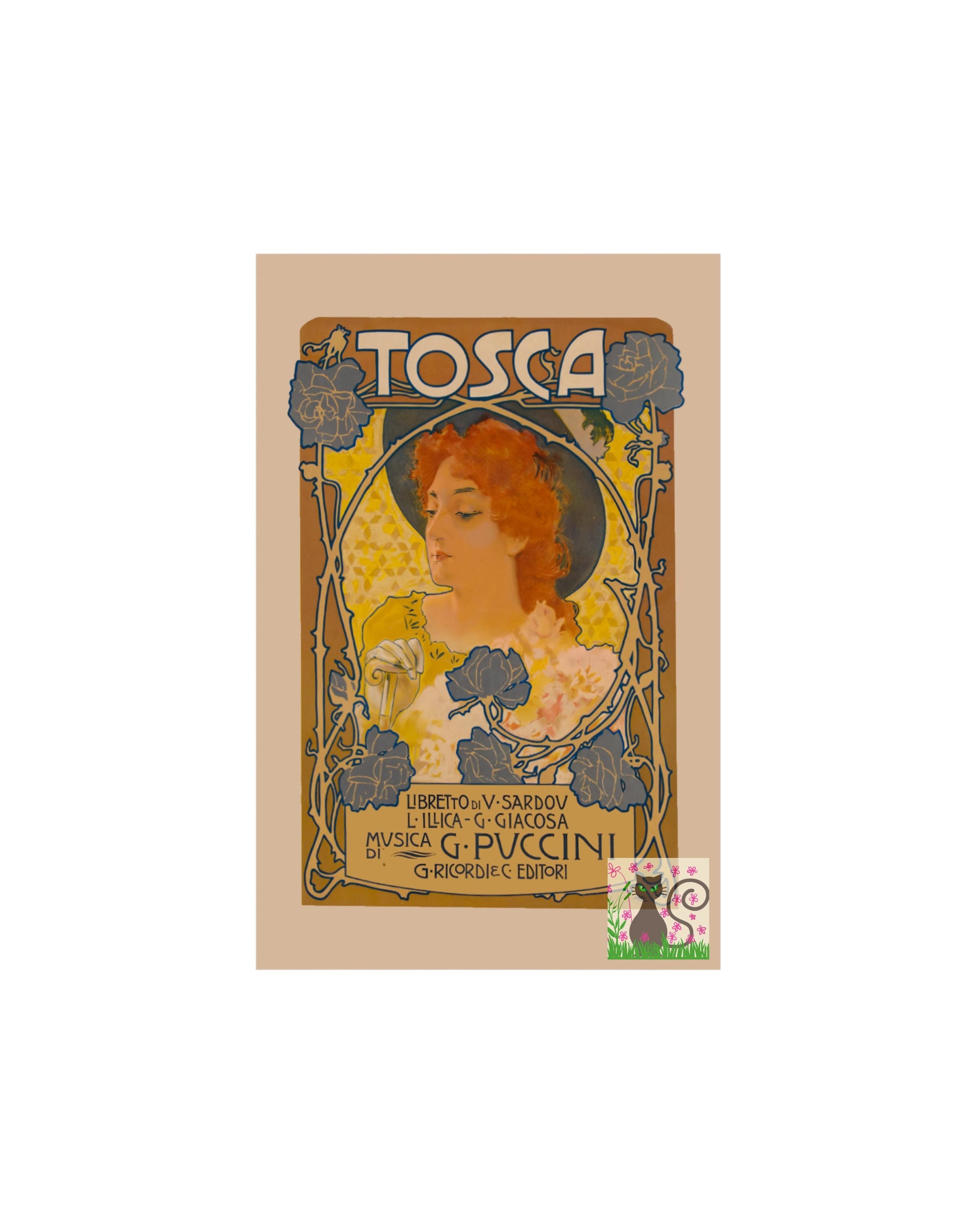 Vintage Entertainment Theatre Poster of Tosca Music by G. Puccini ...