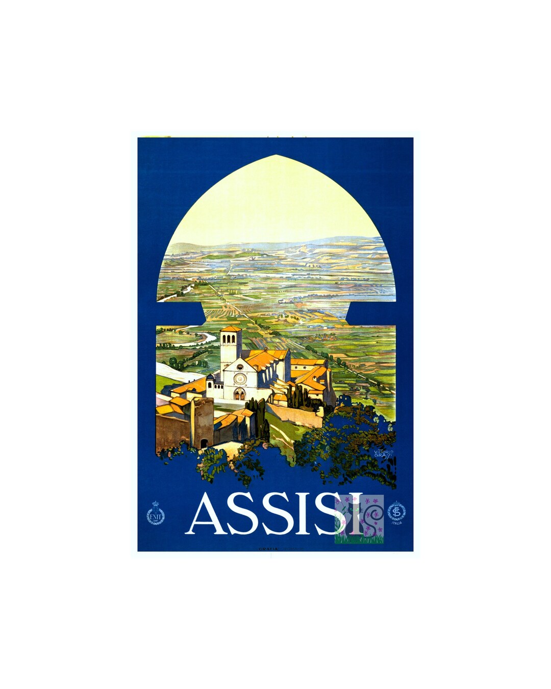 Vintage Assisi Travel Poster Italian Advertisement, World Travel Print ...