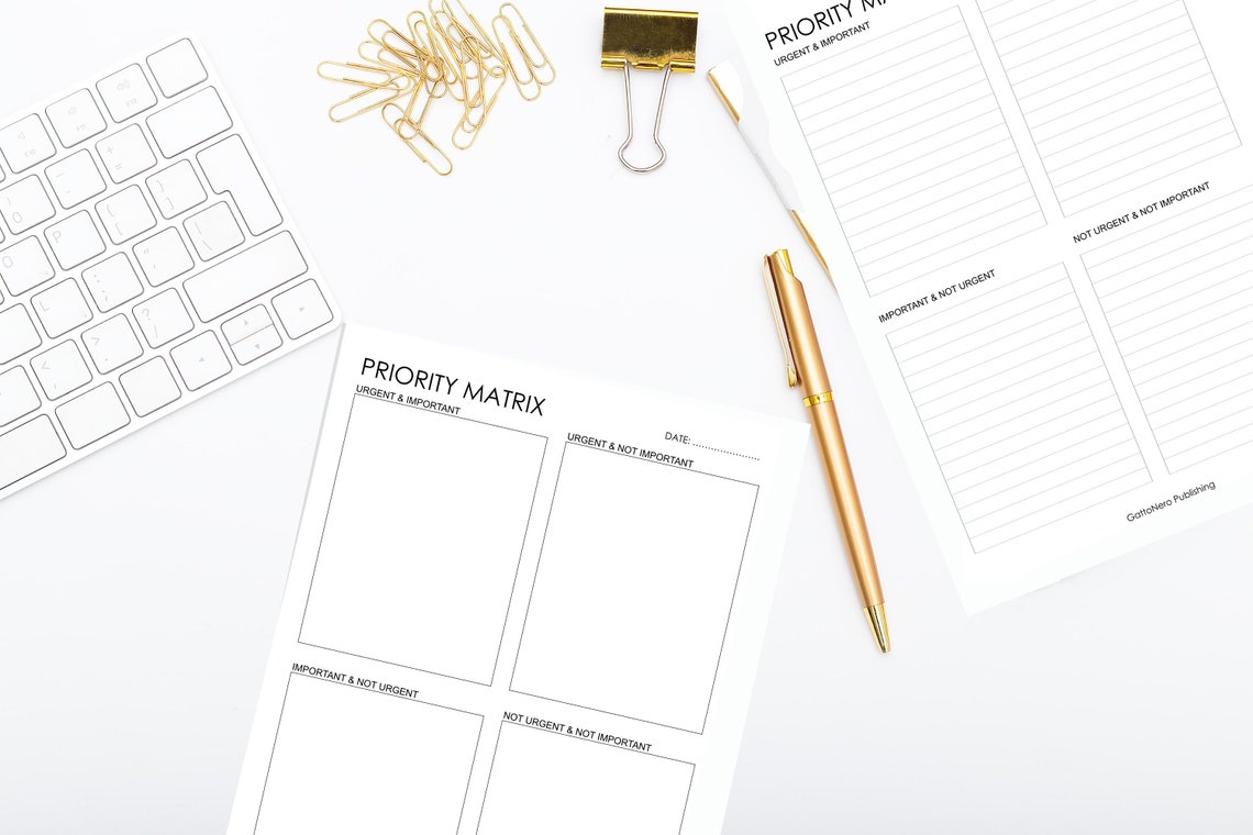 Printable Priority Matrix, Eisenhower Matrix, Decision Matrix ...