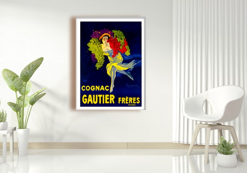 Cognac Gautier Freres Vintage Food & Drink Poster Vintage French Advert ...