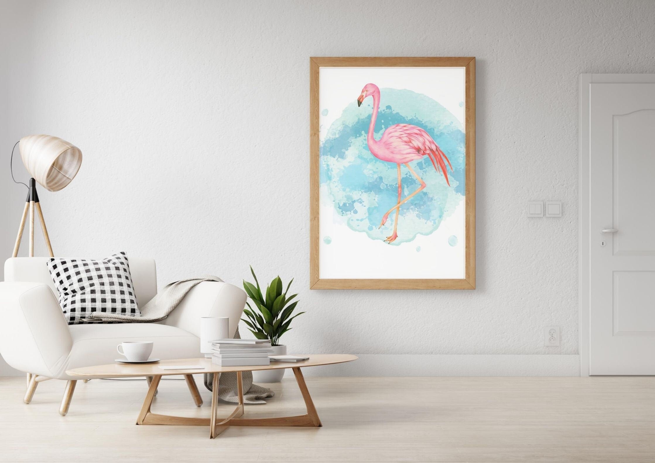 Flamingo Print Watercolour Digital Download Print Poster Decor Art Pink ...