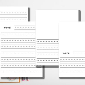 Lined School Writing Paper Lined School Kindergarten Preschool, Primary ...