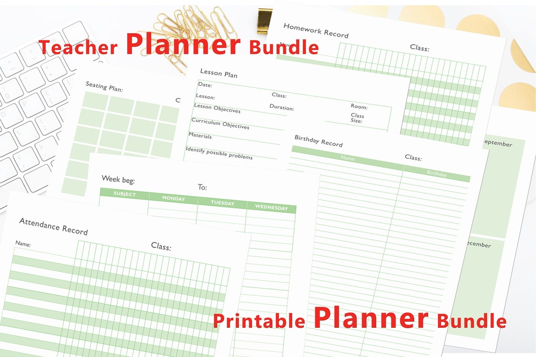 Teachers Complete Academic Planner Year Month and Weekly Scheduler With ...