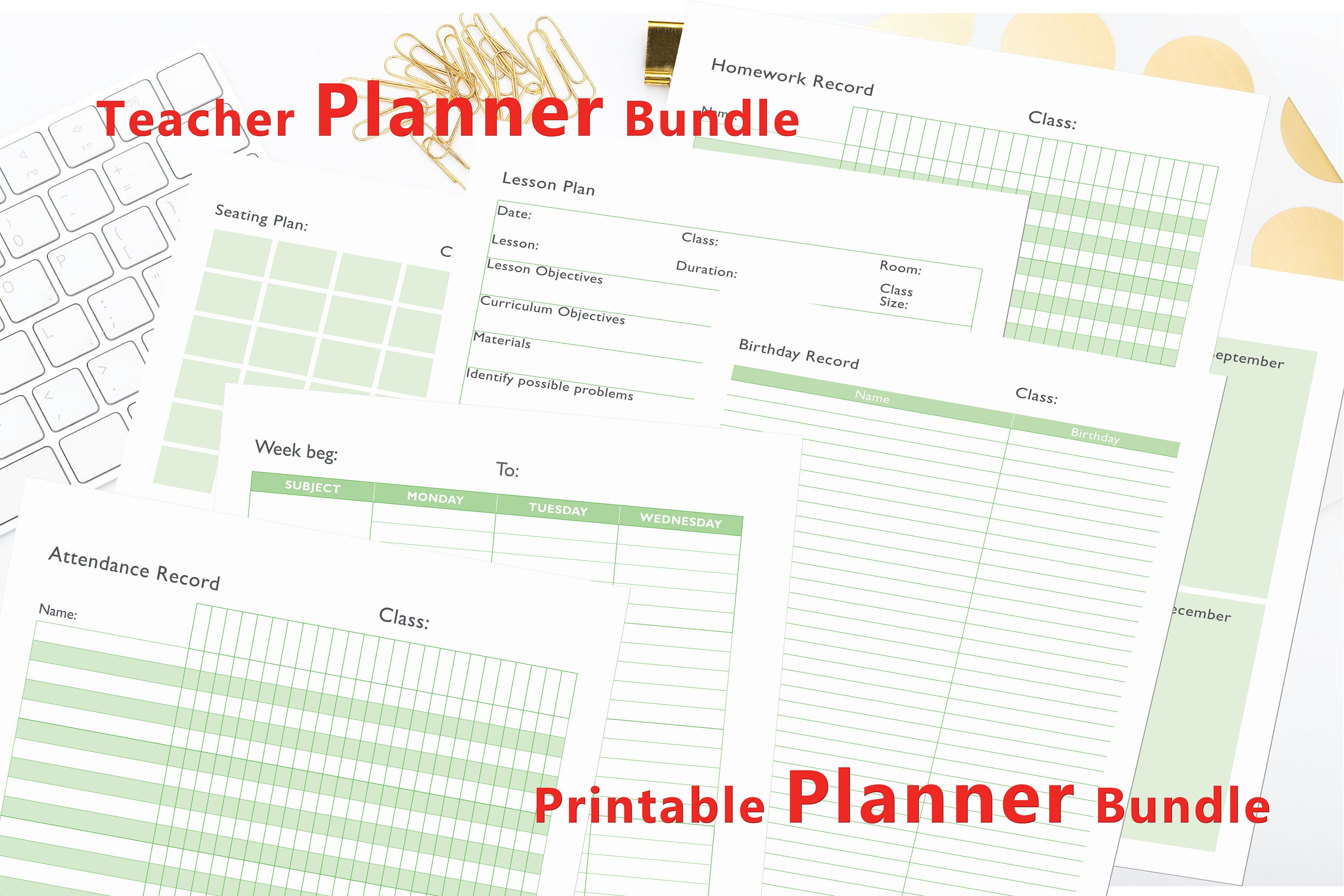 Teachers Complete Academic Planner Year Month and Weekly Scheduler With ...