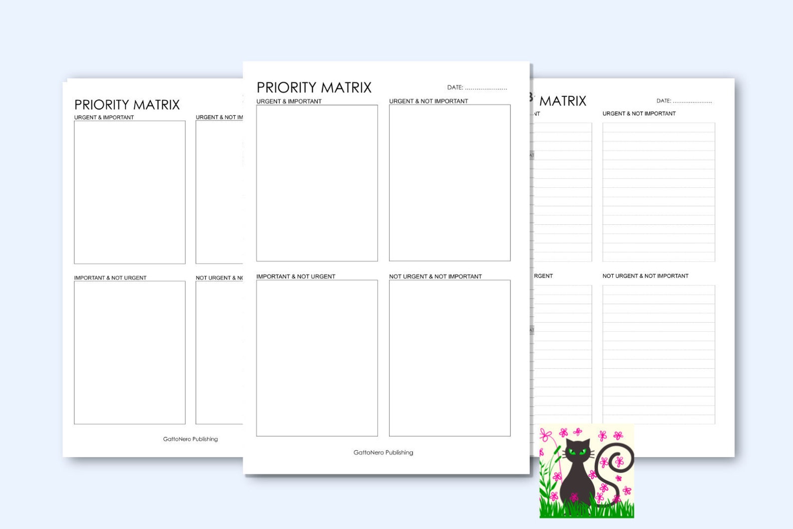 Printable Priority Matrix, Eisenhower Matrix, Decision Matrix ...
