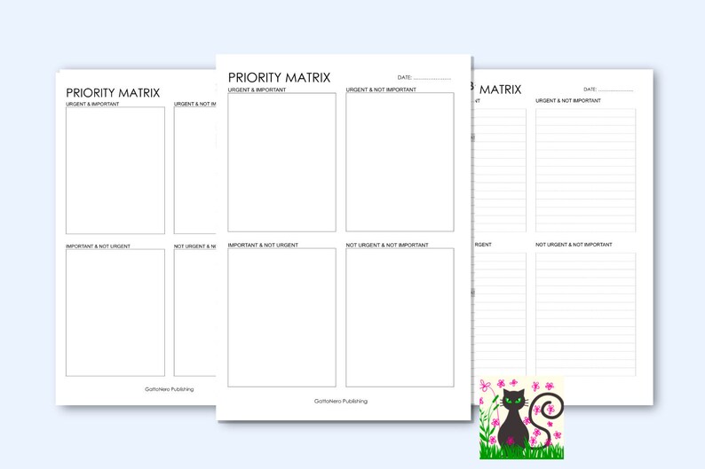 Printable Priority Matrix, Eisenhower Matrix, Decision Matrix ...