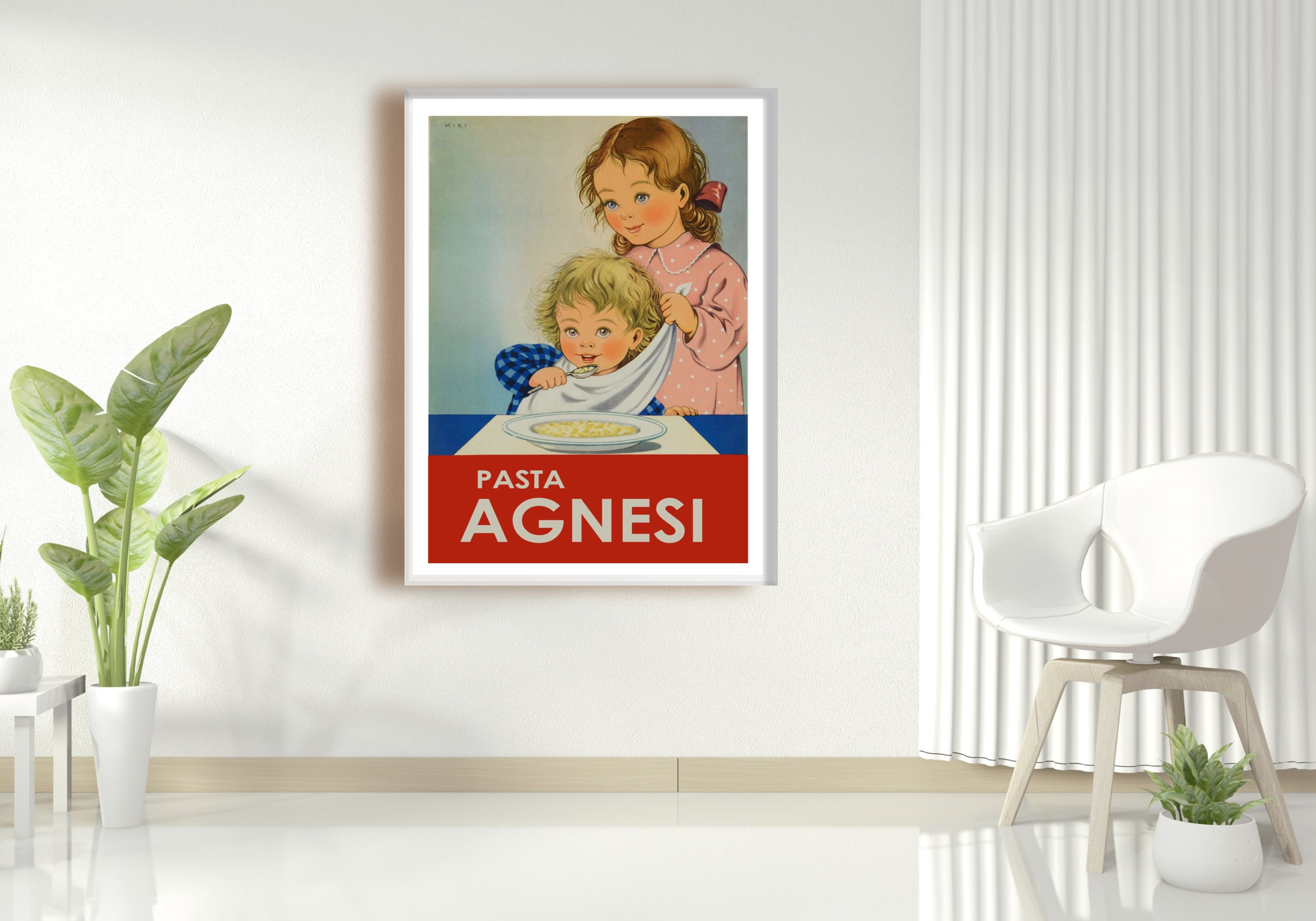 Vintage Pasta Ad Italian Vintage Food & Drink Poster, Restaurant Bar ...