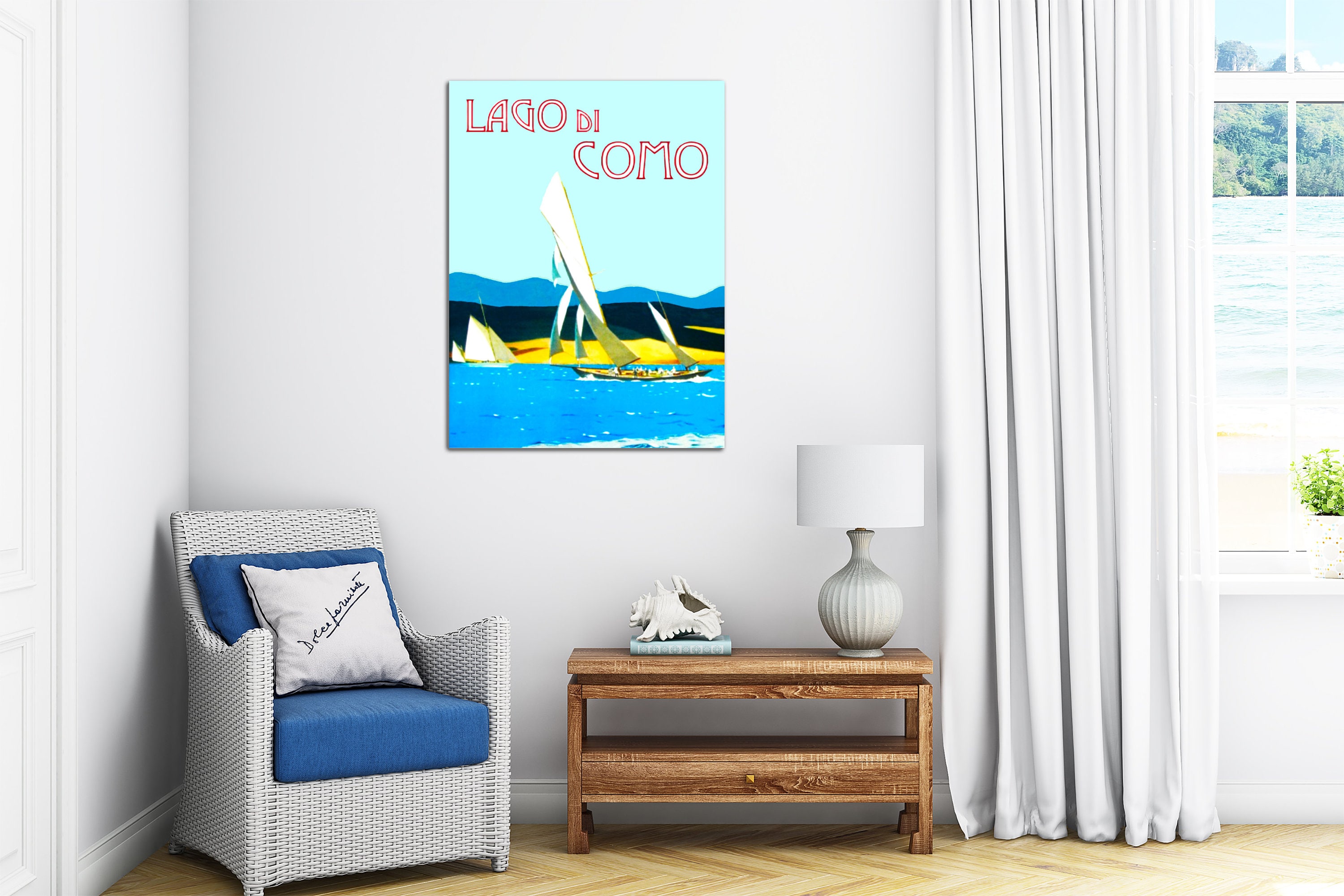 Lake Como Lago Di Como Summer Vintage Italian Print World - Etsy