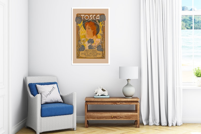 Vintage Tosca Opera Poster, Puccini Music, Art Nouveau Print (digital ...