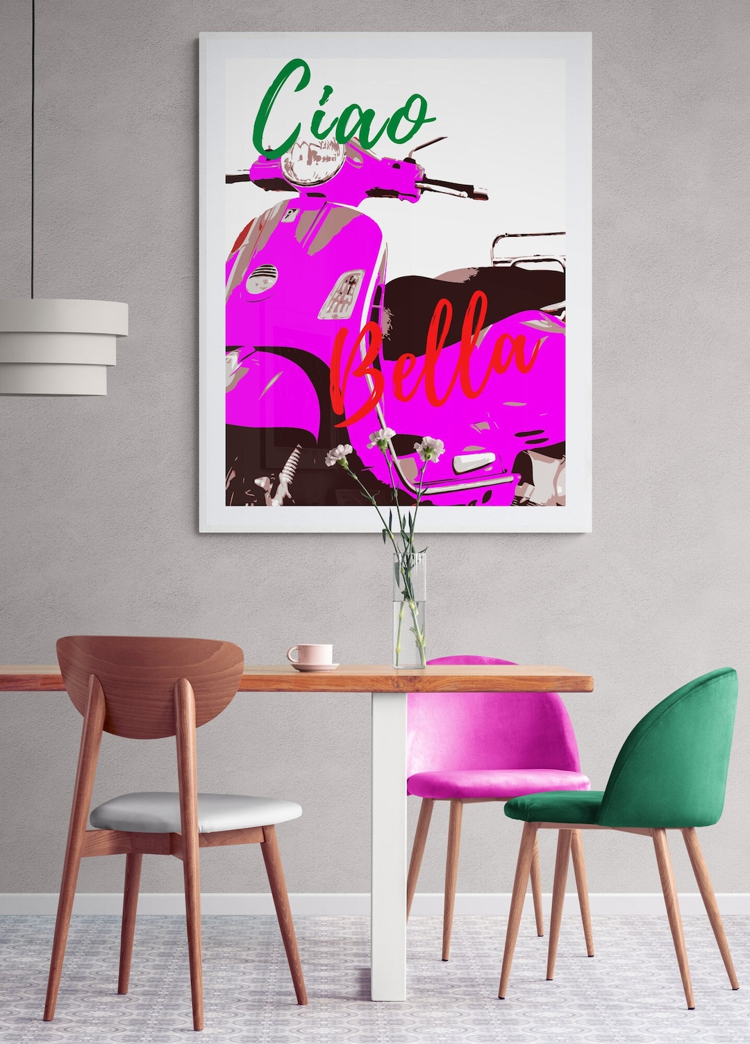 Italian Scooter Poster to Download and Print , Mid Century Modern Wall ...