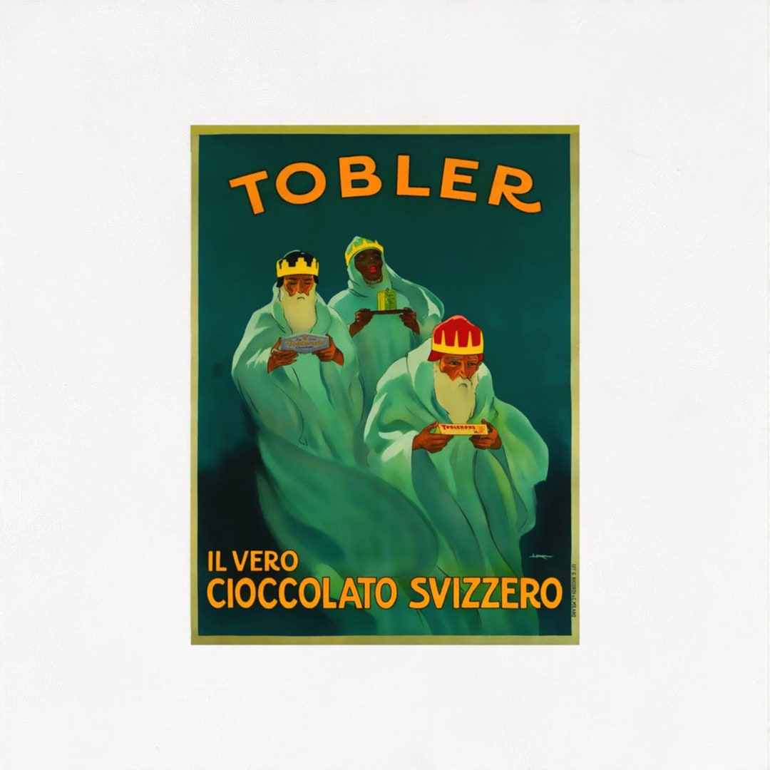 Chocolate Poster, Vintage Swiss Chocolate Poster Print for Tobler, Food ...