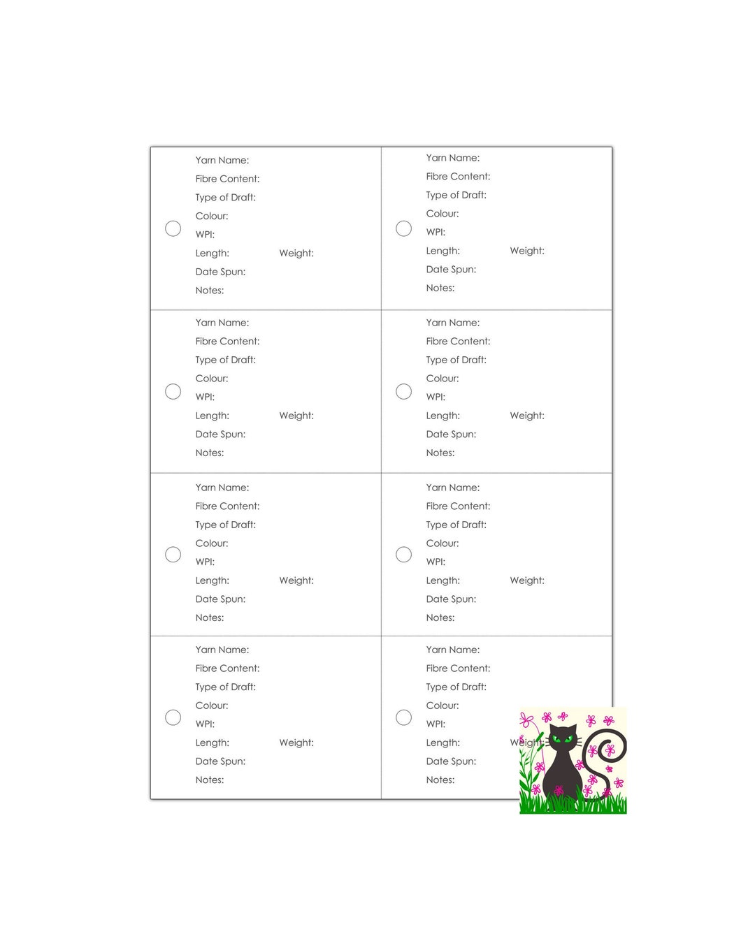 Printable Spinners Yarn Stash Labels, Labels for Yarn Information, A4 ...