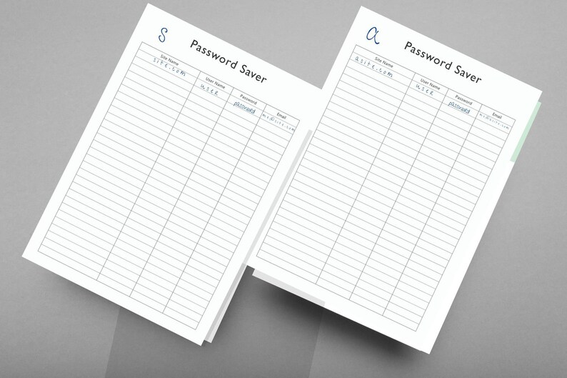 Password Saver Tracker Book Pages Simple Password Tracker Log - Etsy