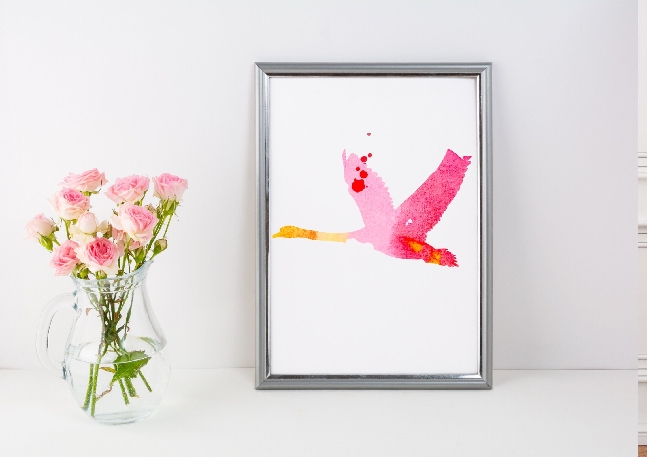 Swan Watercolour Modern Digital Art Download Printable Self Print ...