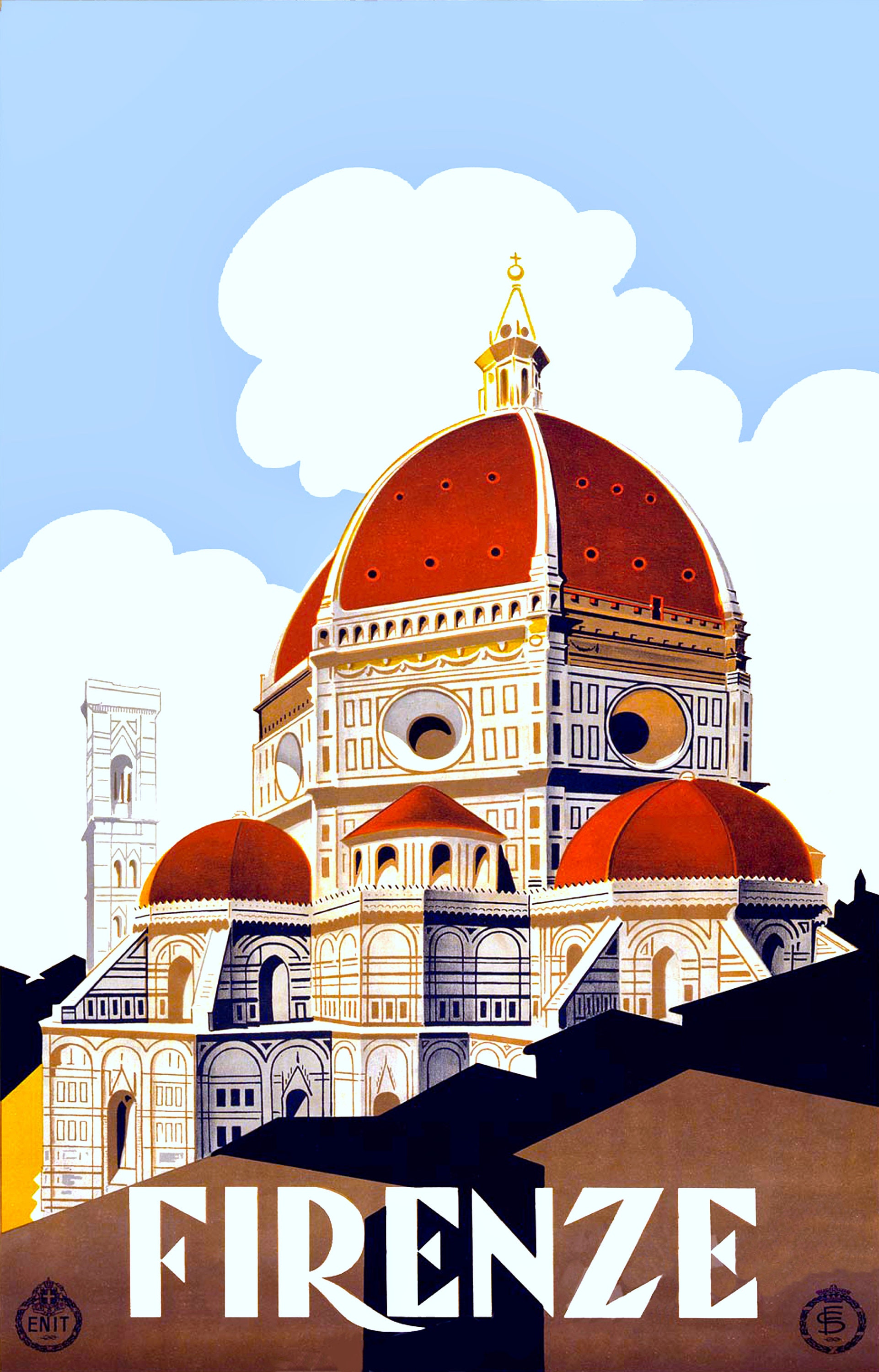 Florence Travel Poster Italy, Firenze Duomo Print Worldtravel Wall Art ...