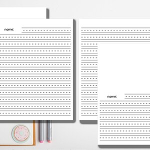 Lined School Writing Paper Lined School Kindergarten Preschool, Primary ...