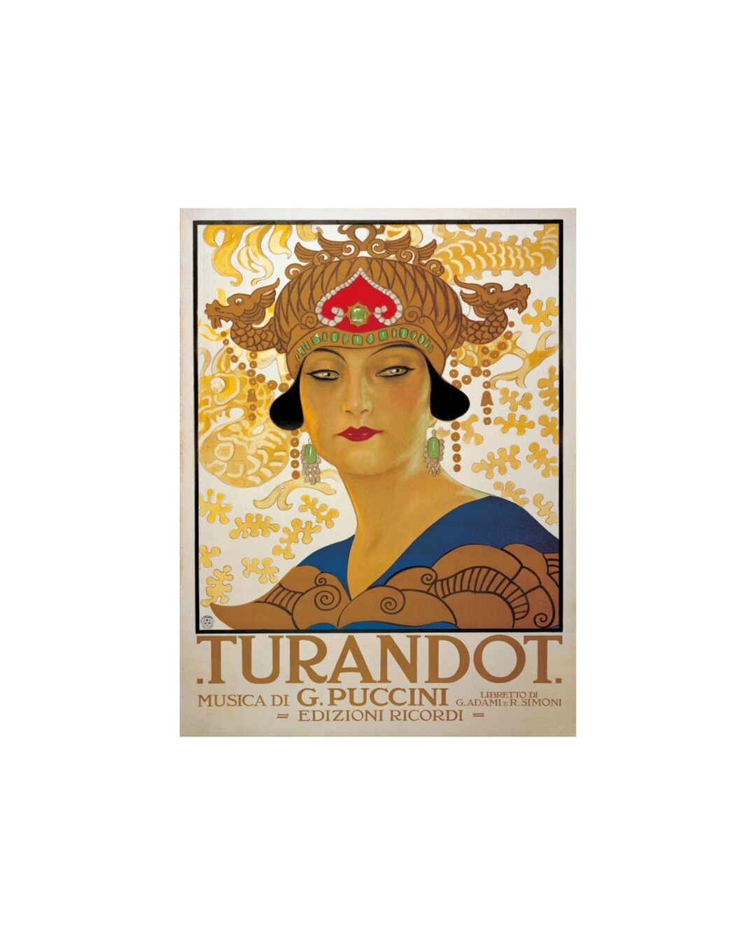 Vintage Entertainment Theatre Poster of Turandot Music by G. Puccini ...