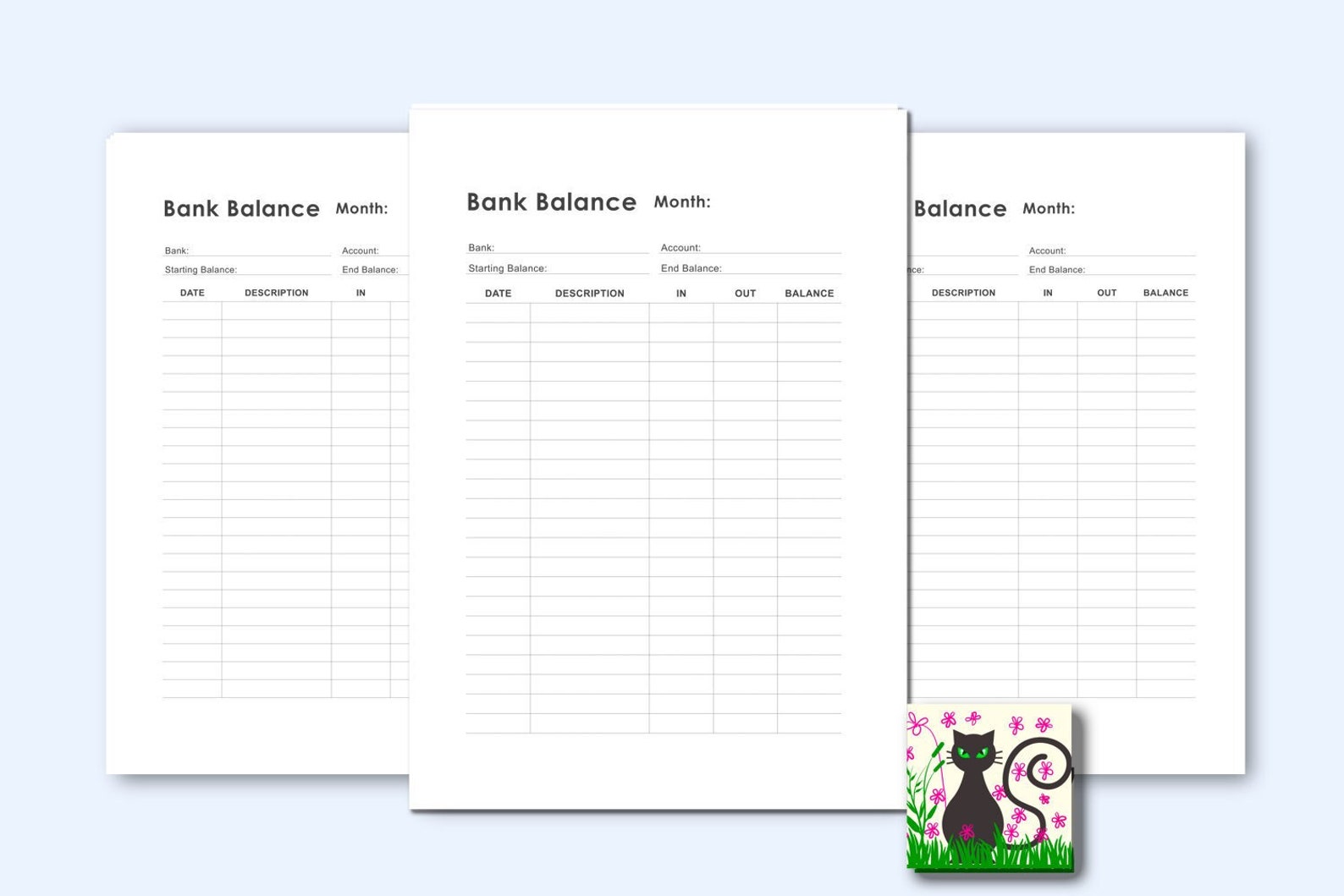 Printable Bank Balance Tracker, Account Planner, Bank Account Log, A4 ...