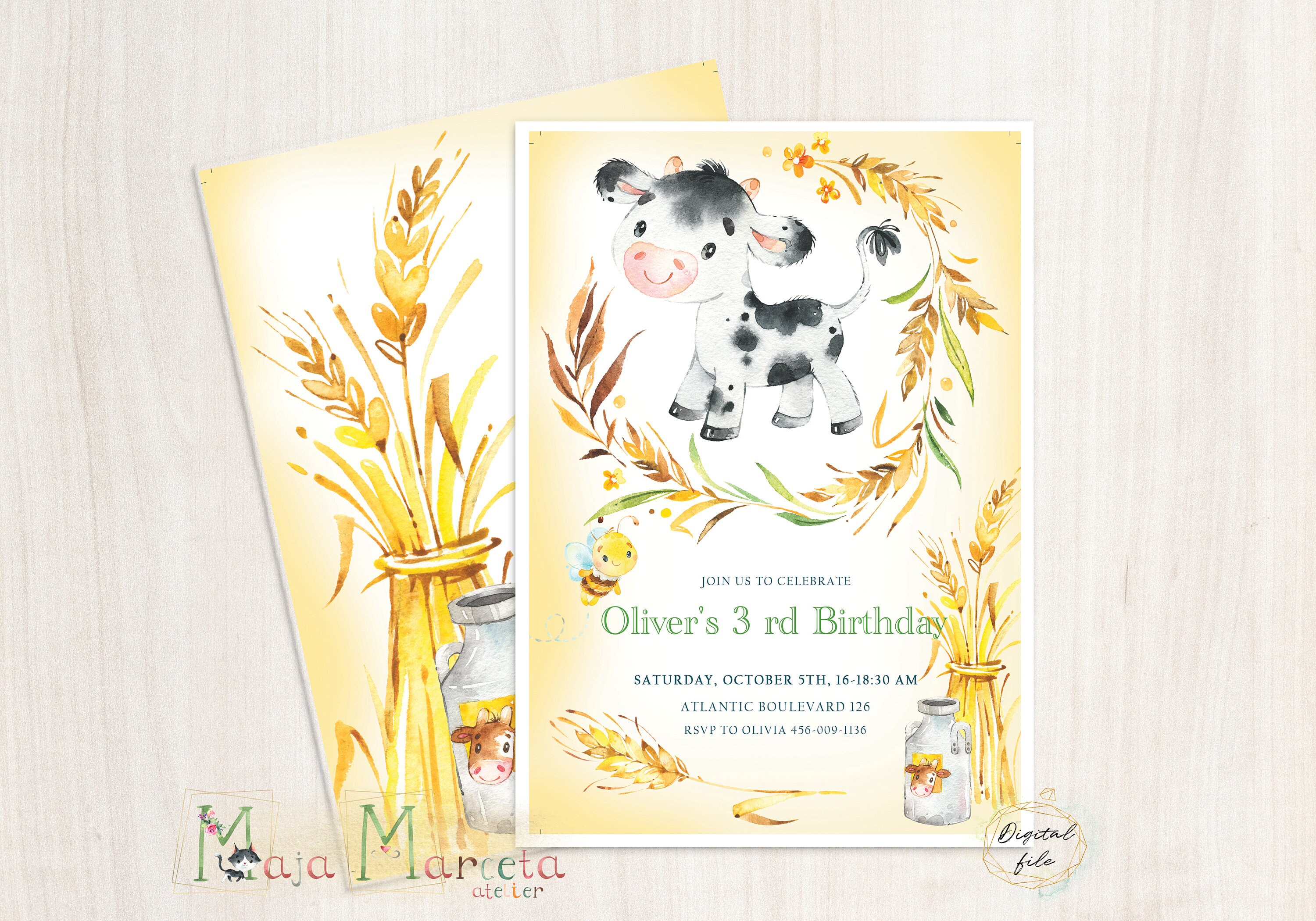Farm Theme Party, Farm Invitation, Farm Party Invite, Cow Invitation ...