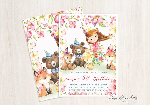 Enchanted Forest Invite Princess Birthday Invite Girl - Etsy