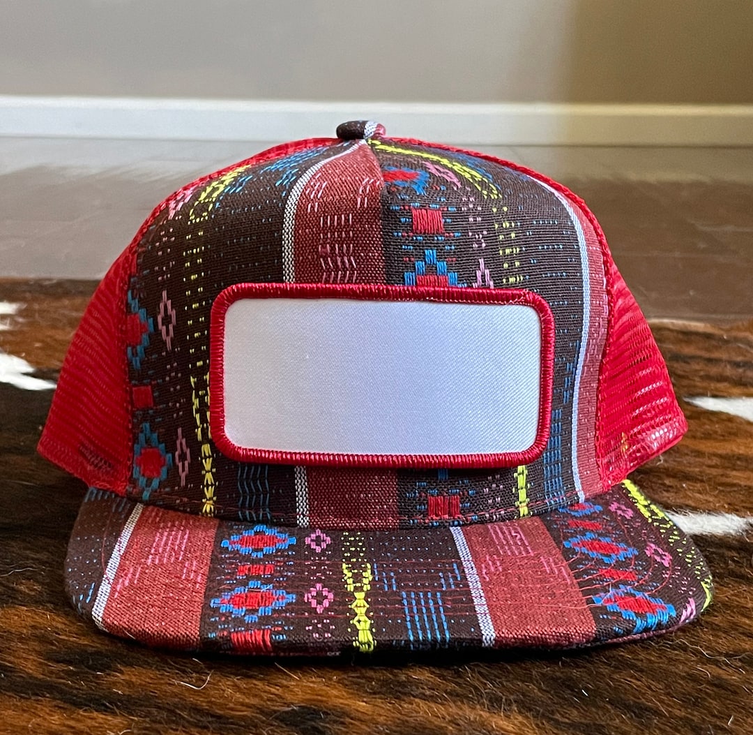Customizable Red Western Aztec Trucker Hat/mesh Ball Cap - Etsy