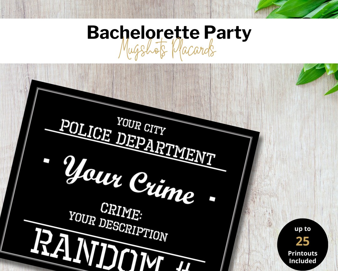 CUSTOMIZABLE Bachelorette Party Mugshots | Party Game | Bridal Party ...
