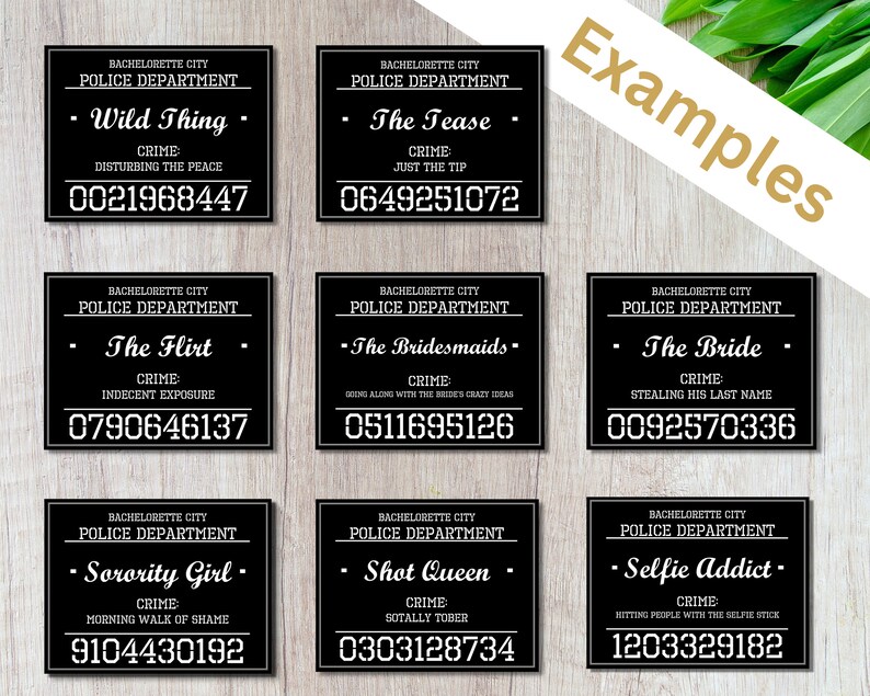 CUSTOMIZABLE Bachelorette Party Mugshots Party Game Bridal Party ...