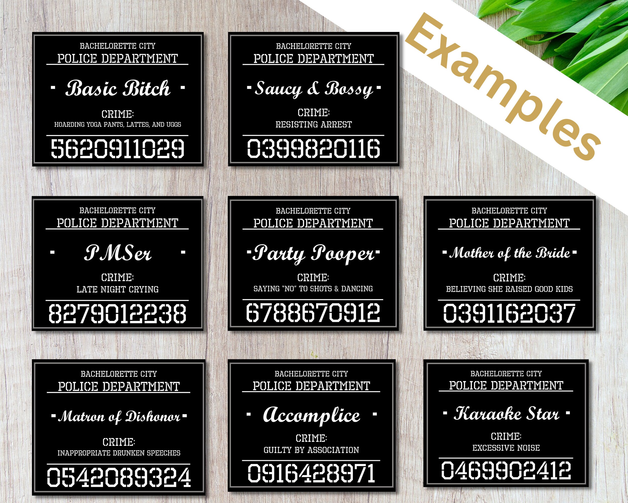 CUSTOMIZABLE Bachelorette Party Mugshots Party Game Bridal Party ...