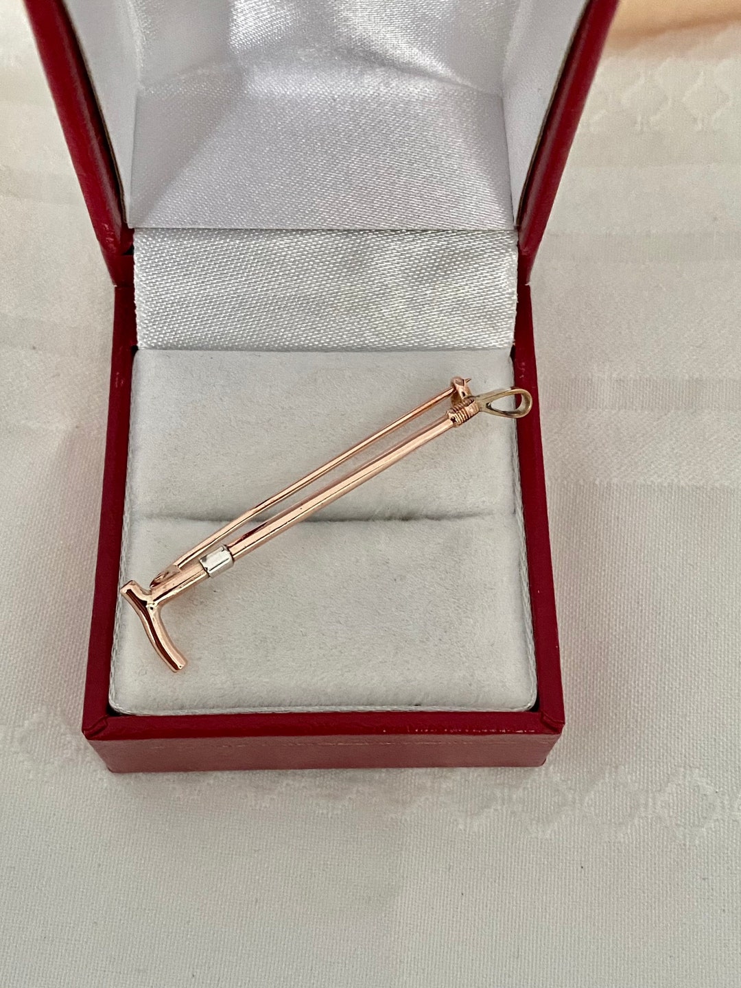 Antique 9ct Gold Gold Club Pin Pendant Rose Color Hues Beautiful Patina ...