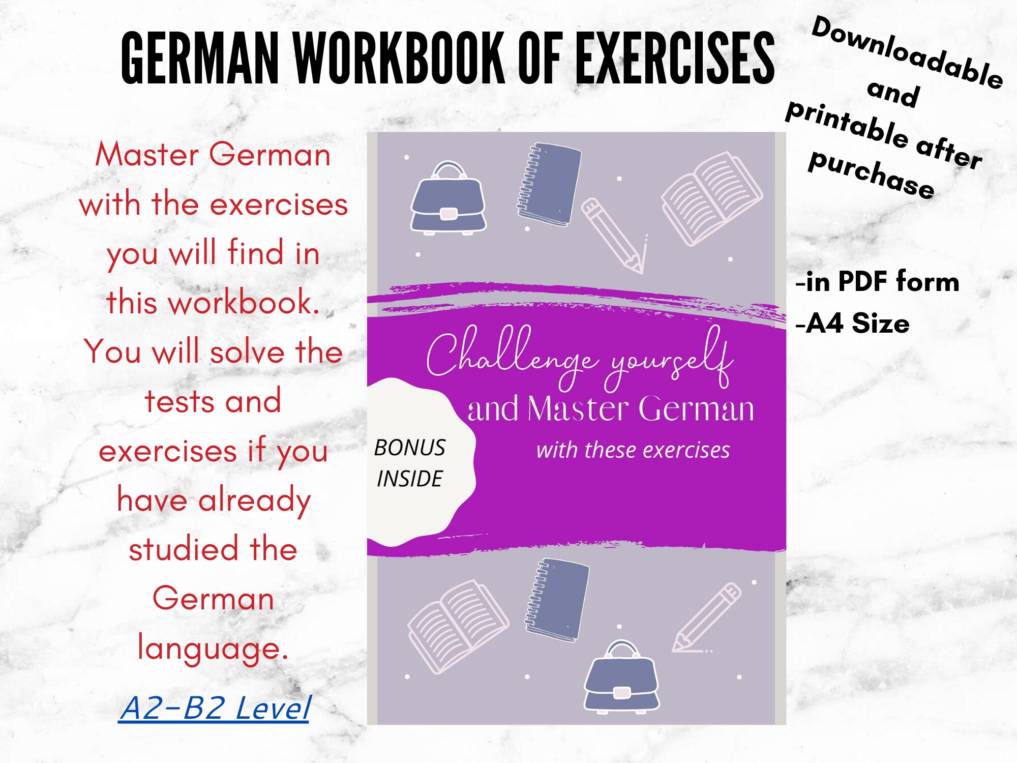 German Language Workbook of Exercises for Advanced Learners | Etsy