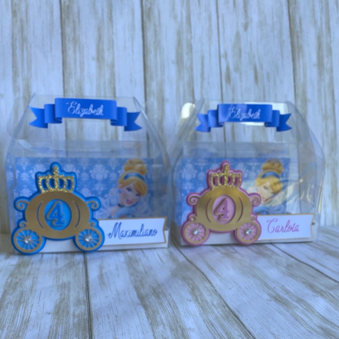 Cinderella Favor Box, Princess Party Decoration, Personalized Gable Box ...