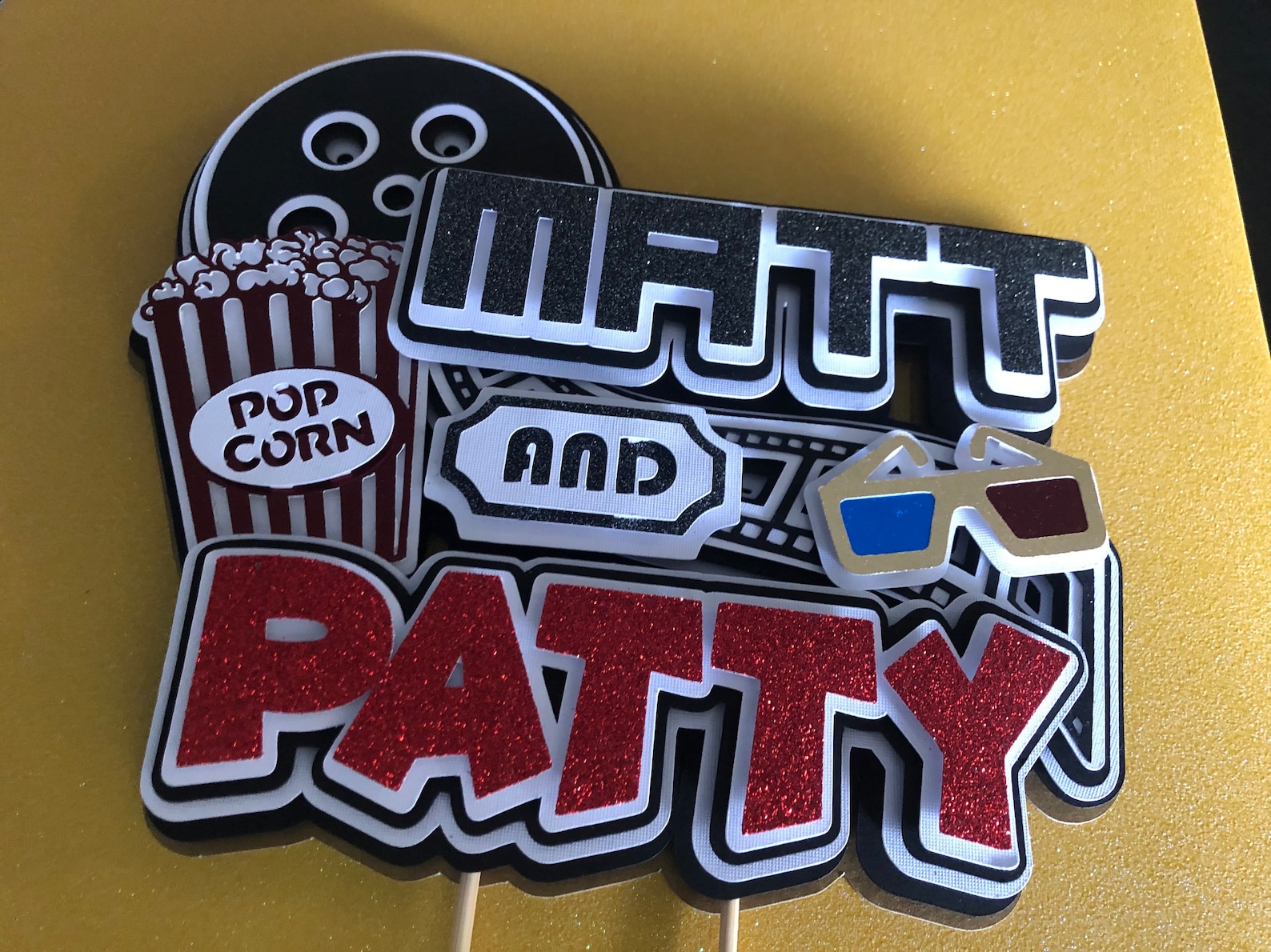 Custom Movie Night Cake Topper, Hollywood Cinema Theme - Etsy