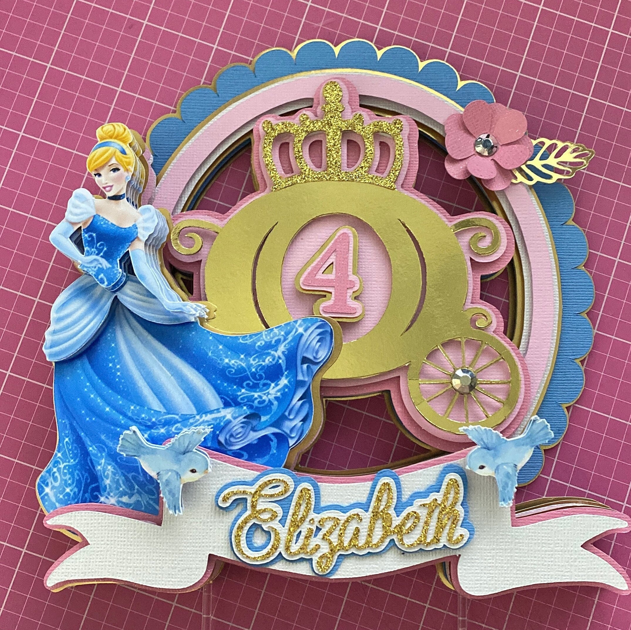 Cinderella Cake Topper/ Birthday Decorations/ Custom Cake Topper ...