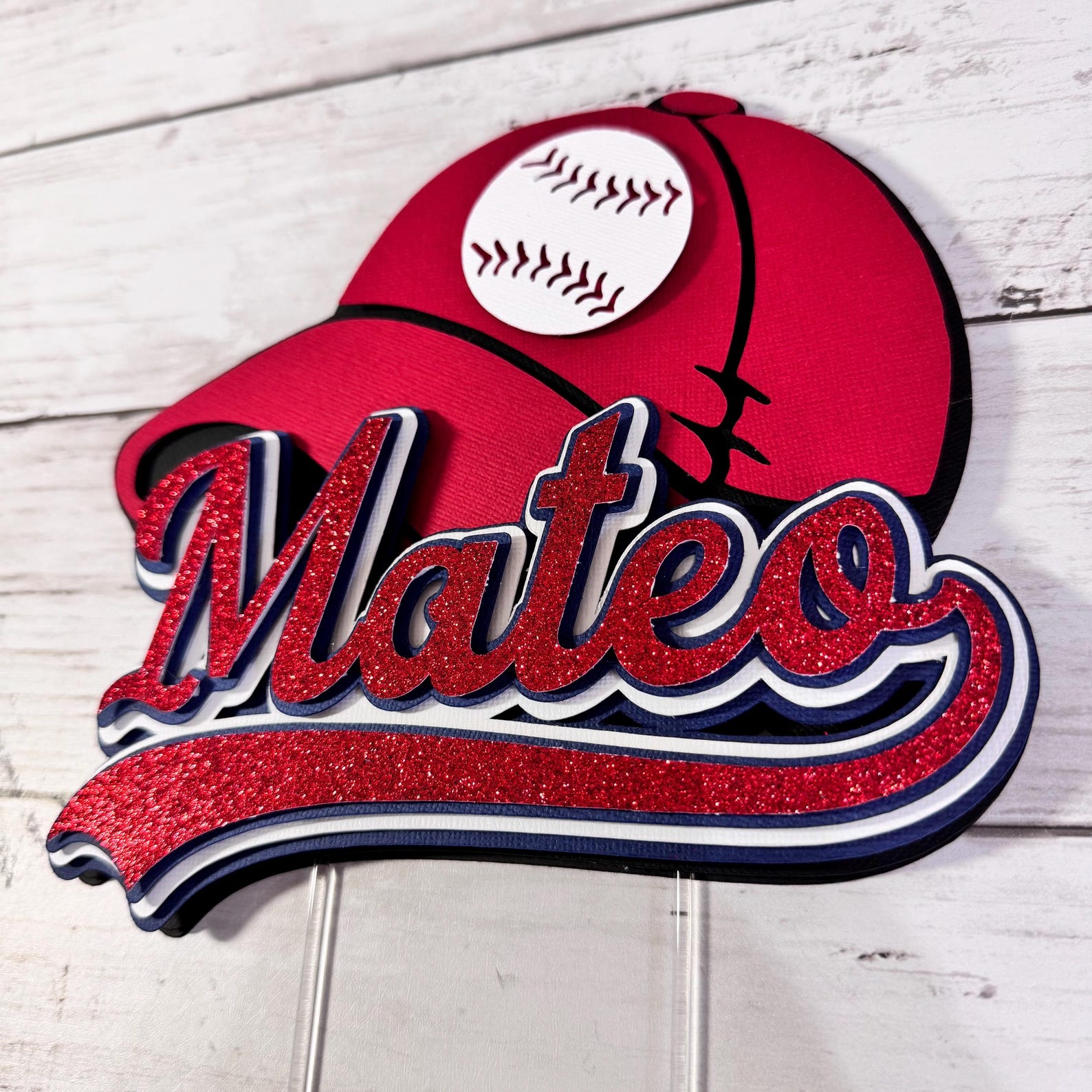 Personalized Baseball Cake Topper: 3D Baseball Cap Party Decor - Etsy