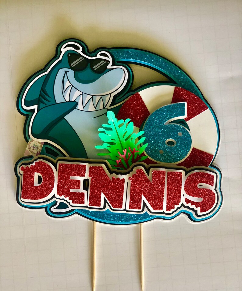 Shark Cake Topper, White Shark Bite Cake Topper, Shark Party, Cartoon ...