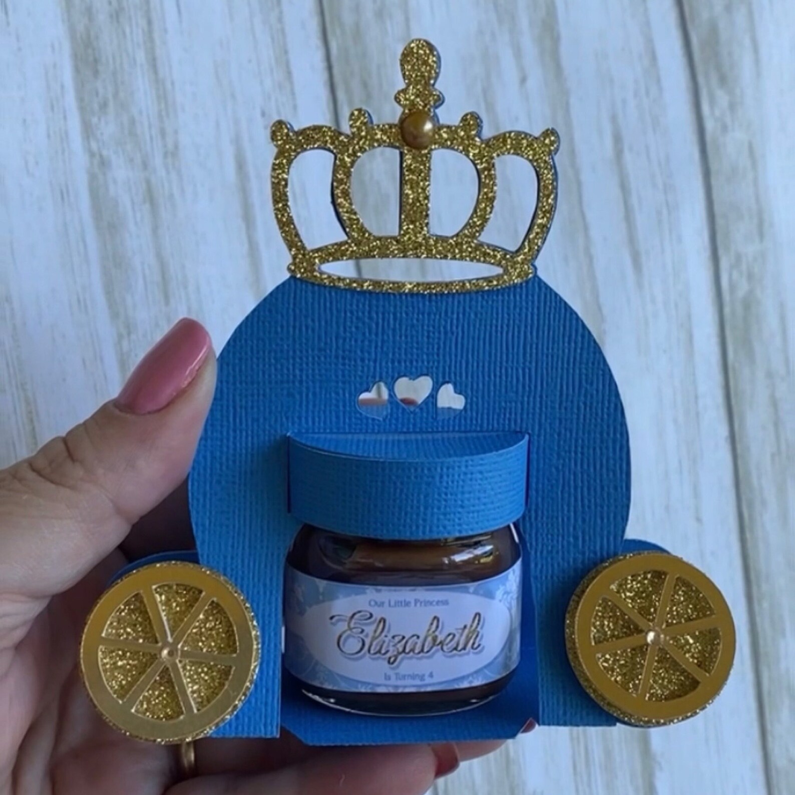 Cinderella Mini Nutella Favor, Cinderella Mini Nutella Personalized ...