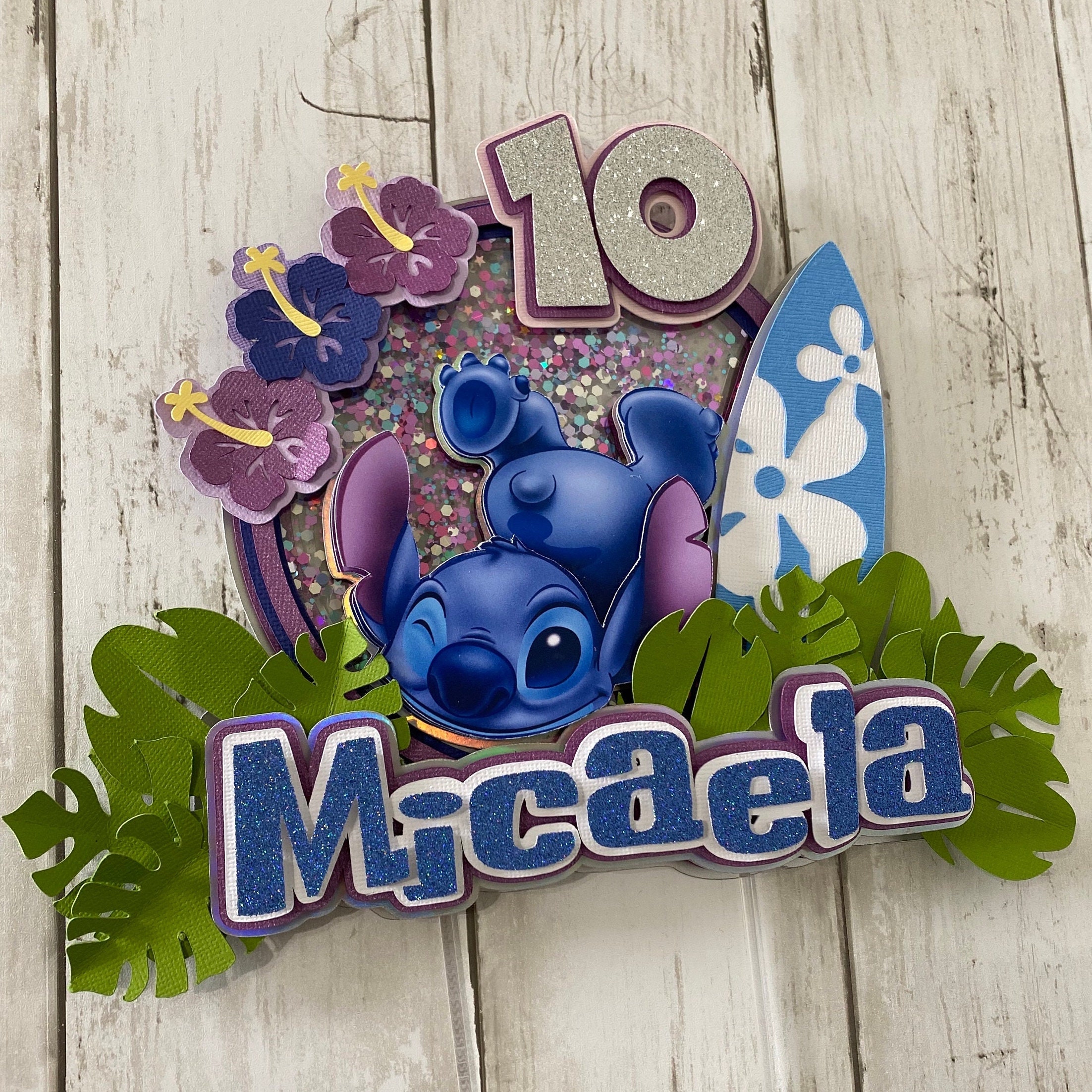 Stitch Cake Topper Shaker Personalized, Stitch Cake Topper, 3D Custom ...