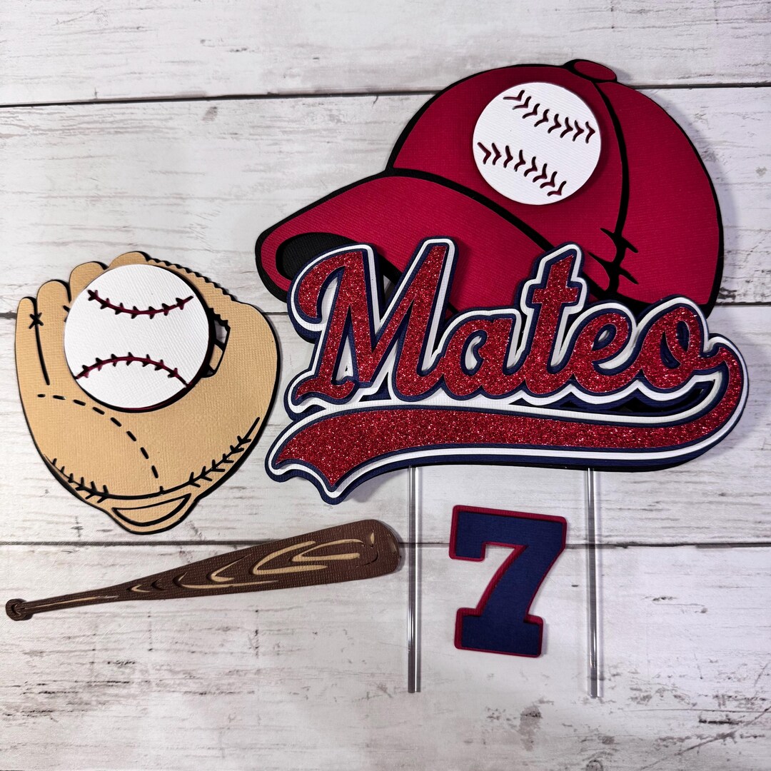Personalized Baseball Cake Topper: 3D Baseball Cap Party Decor - Etsy