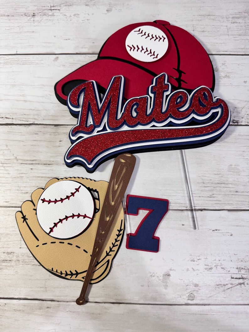 Personalized Baseball Cake Topper: 3D Baseball Cap Party Decor - Etsy