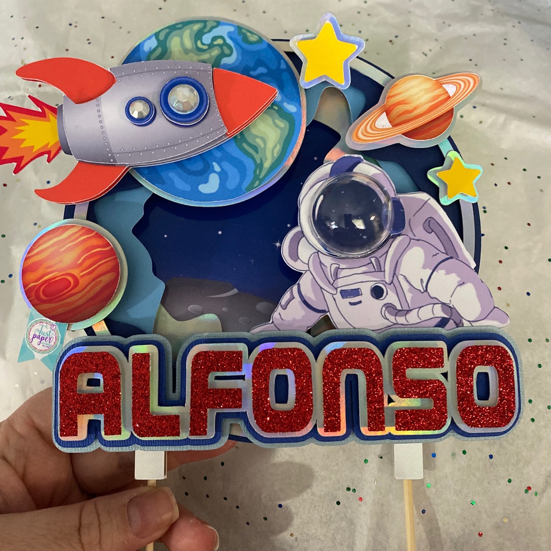 Space Cake Topper, Astronaut Cake Topper, Space Birthday Party ...