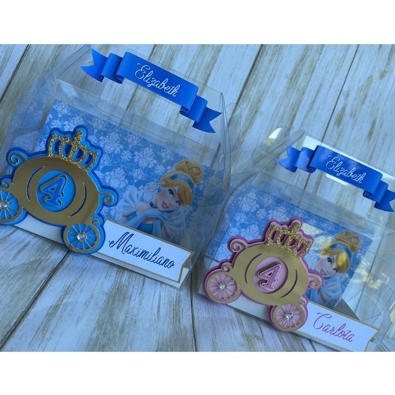 Cinderella Favor Box, Princess Party Decoration, Personalized Gable Box ...