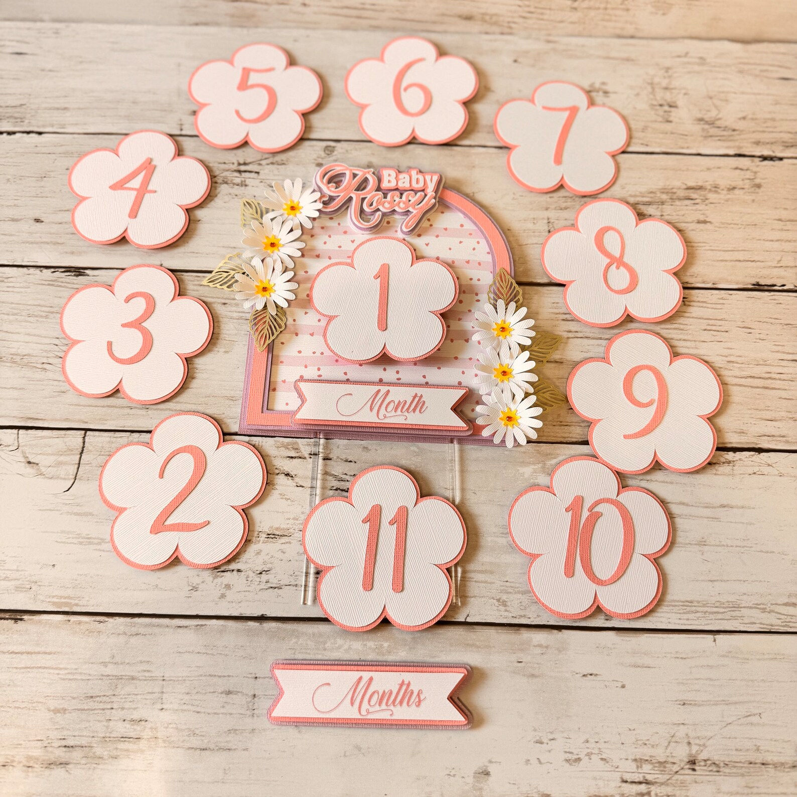 Baby Monthly Cake Topper, Monthly Milestone Topper, Baby Moths Birthday ...