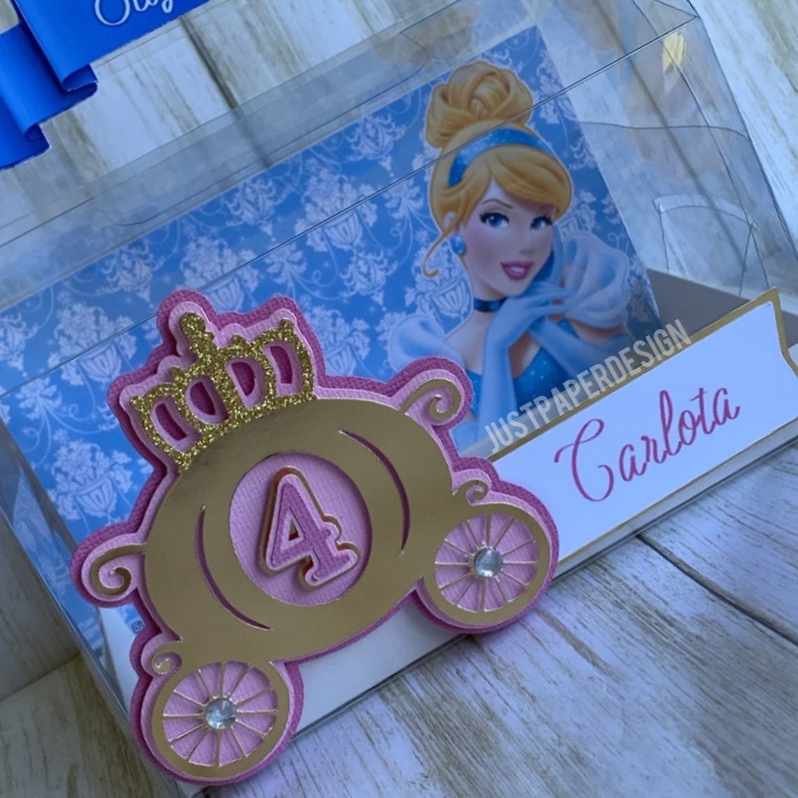 Cinderella Favor Box, Princess Party Decoration, Personalized Gable Box ...