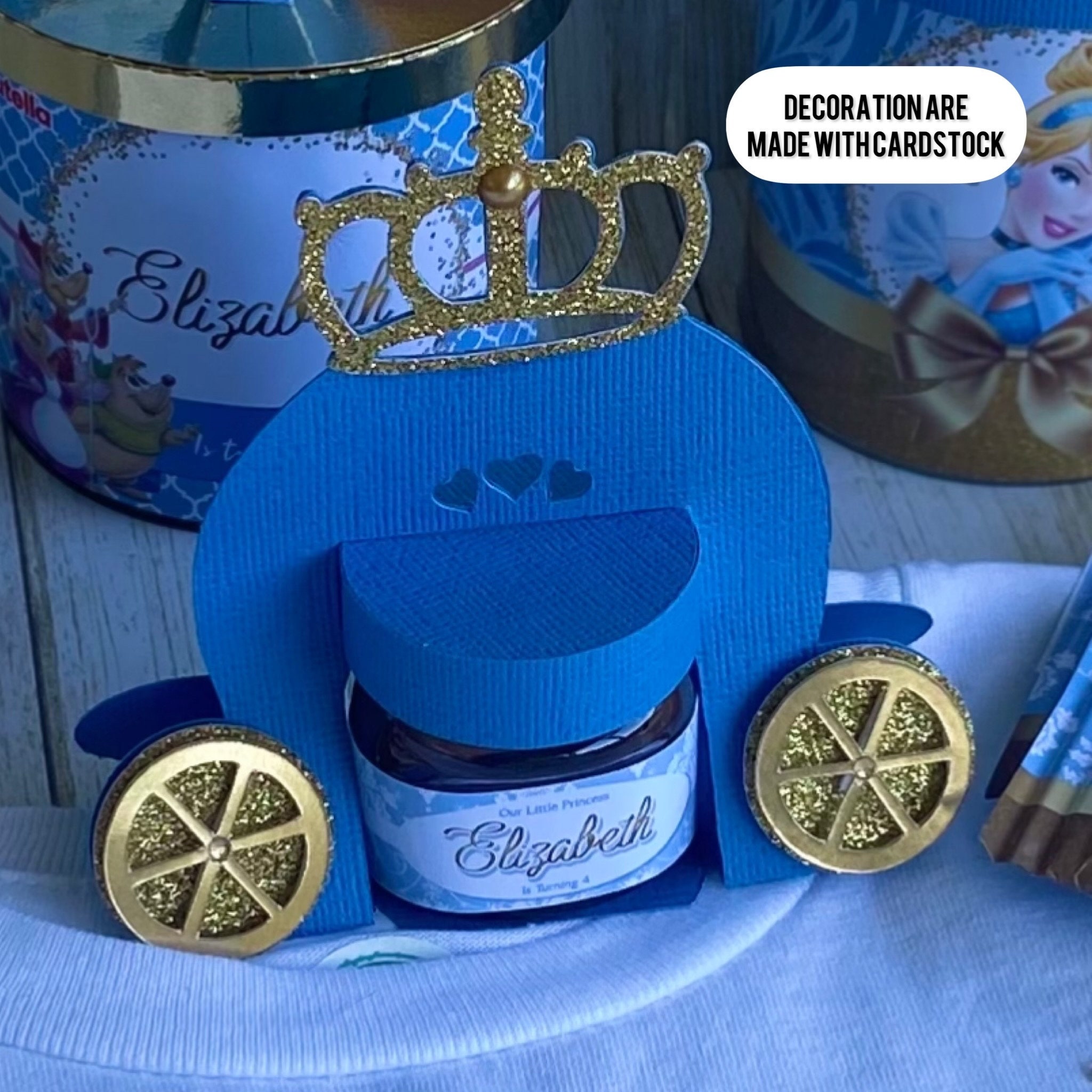 Personalized Cinderella Mini Nutella Favor, Princess Party Decoration ...