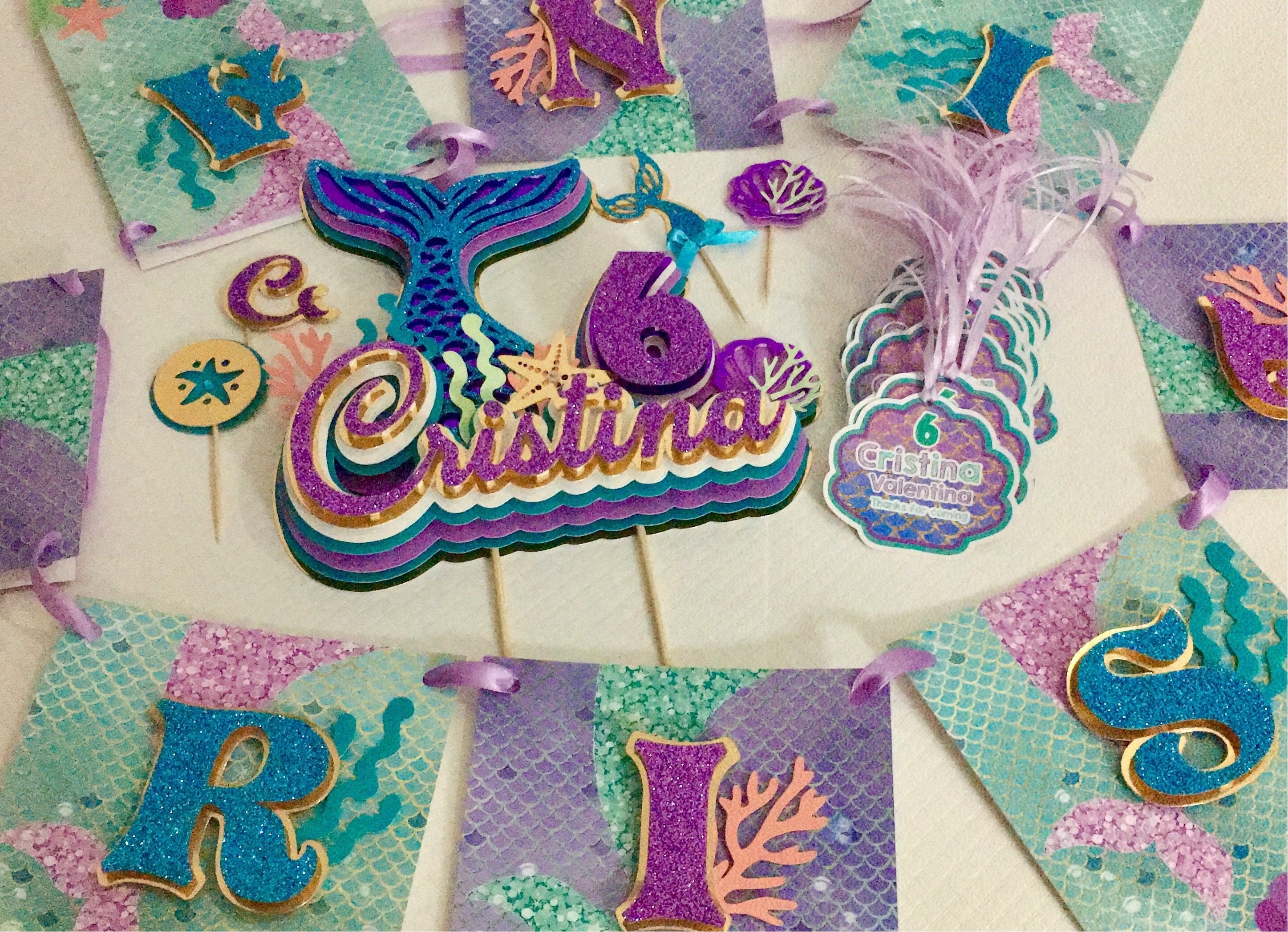 3D Mermaid Cake Topper, Under the Sea Party Decor - Etsy